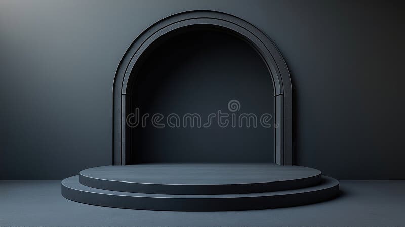 Empty Dark Gray Podium with Collapsible Frame Design. Modern, Minimal ...