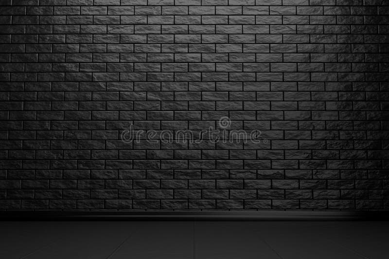 Empty Dark Gray Studio with Brick Wall Background Stock Illustration ...