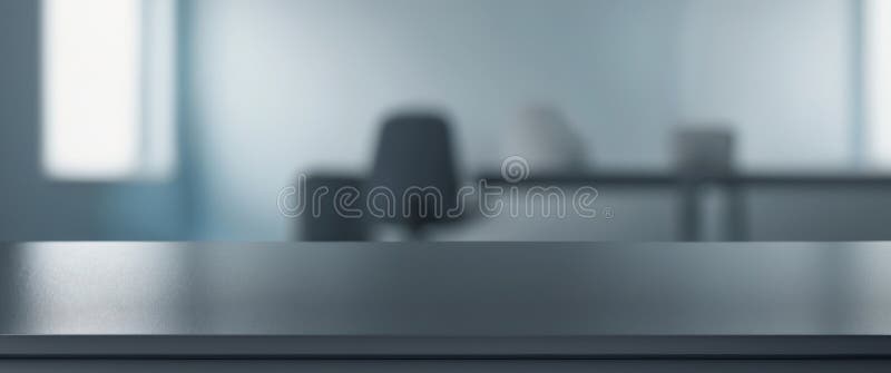 Empty Dark Grey Desk with Blurred Office Background - Excellent for ...