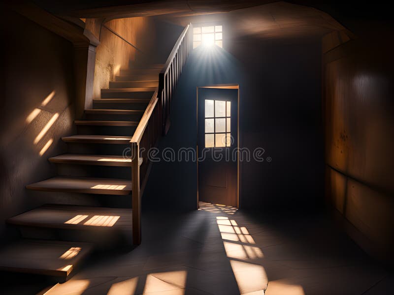 Empty Dark Room Interior, 3d Rendering, Ai Generated Stock Illustration ...
