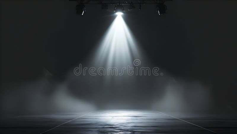 Empty Dark Stage Background with Dramatic Spotlight Beam – Theatrical ...