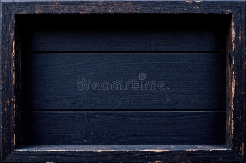 Empty Dark Wood Rectangular Frame, Weathered Texture , Craft, Blank ...
