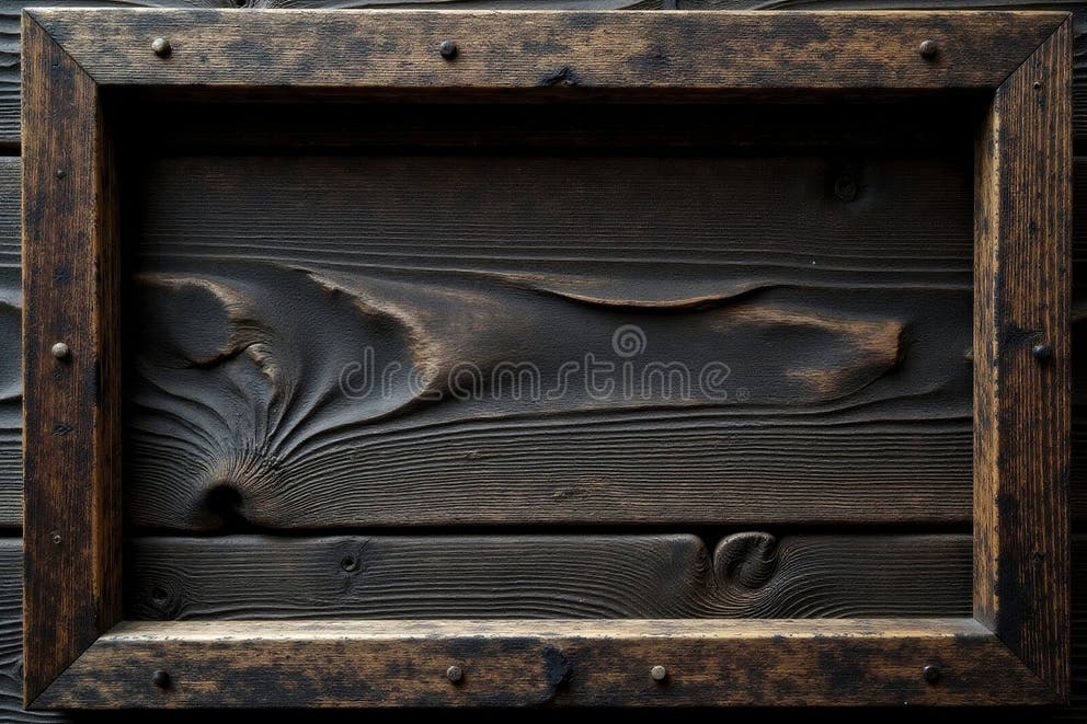 Empty Dark Wood Rectangular Frame, Weathered Texture , Craft, Weathered ...