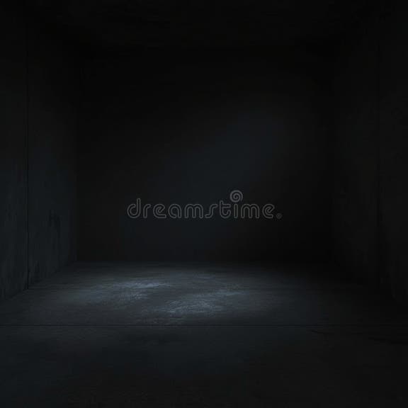 Empty Darkness Concrete Floor, Minimal Light, Void Space Stock ...