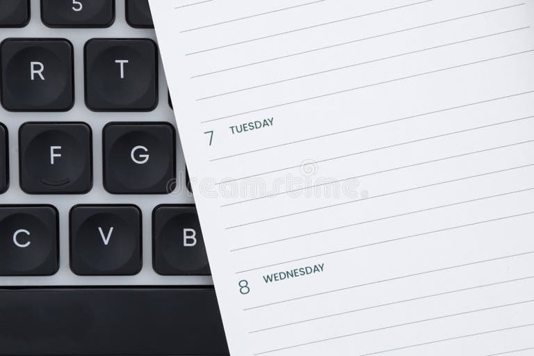 Empty Day Planner with Weekday on Keyboard Stock Image - Image of todo ...