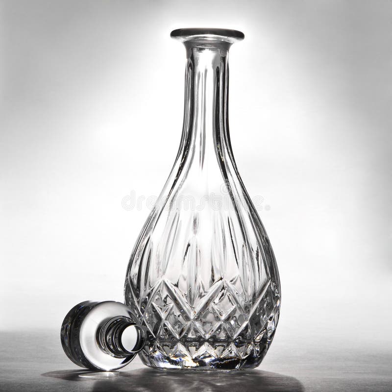 Empty Decanter or Vodka or Water in the Fire Flames. Stock Photo ...