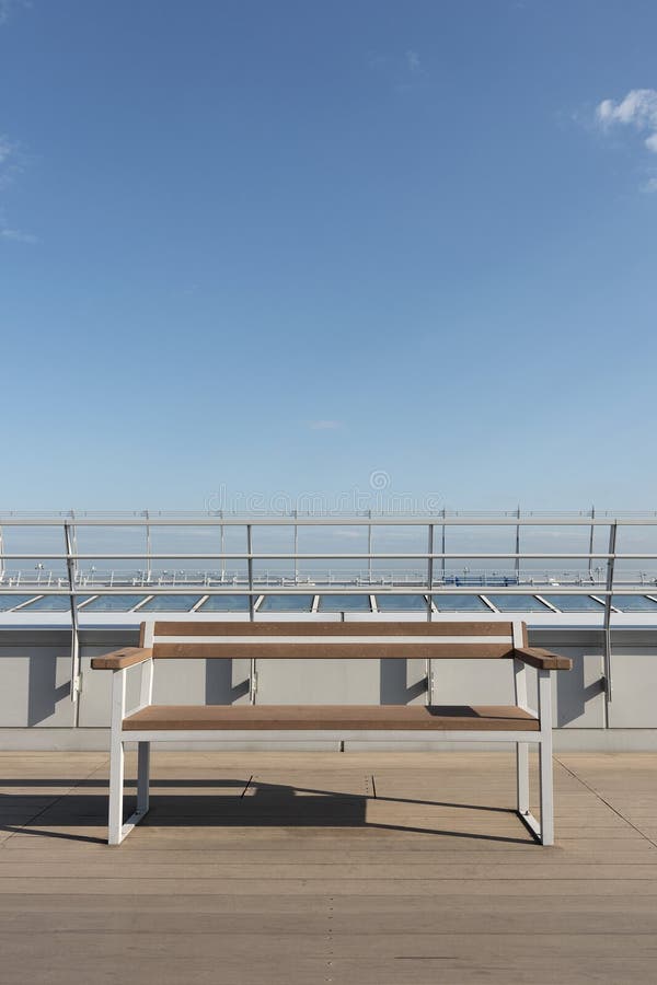 Empty Deck on Deck with Blue Sky Background Stock Photo - Image of ...