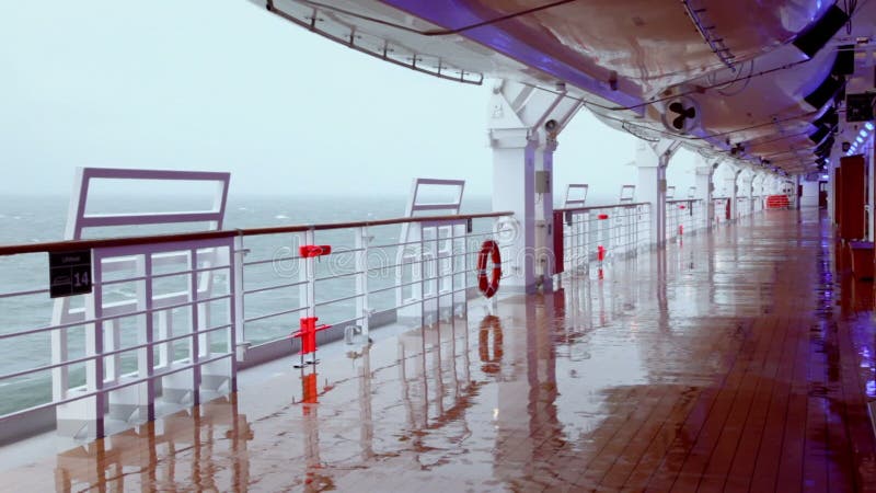 Empty Deck with Wooden Floor of Ship Which Float Stock Video - Video of ...