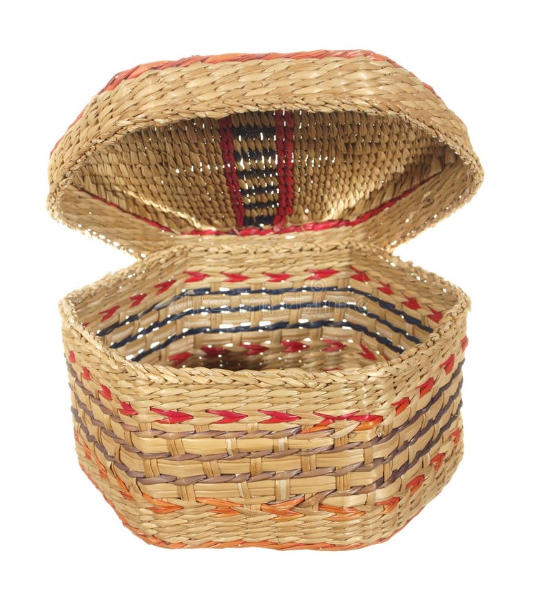 Empty Decorative Wicker Basket Stock Image - Image of isolated ...