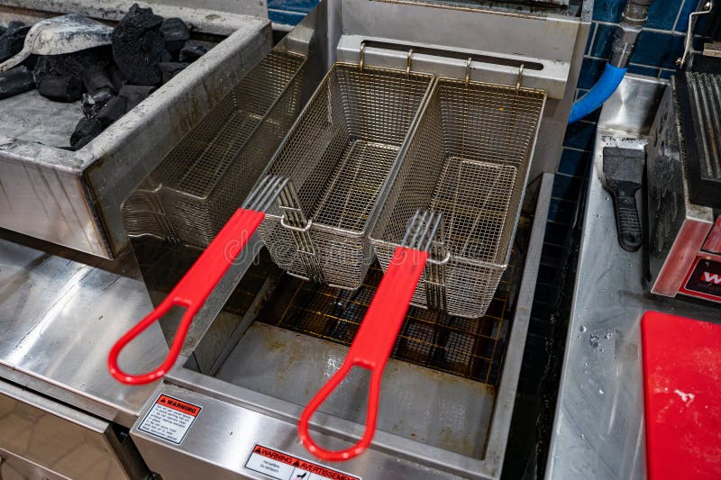 Empty Deep Fryer in a Restaurant Kitchen Stock Photo - Image of food ...