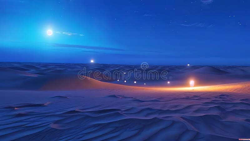 Empty Desert a Night that is Lite Background Stock Illustration ...