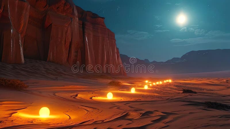 Empty Desert a Night that is Lite Background Stock Illustration ...
