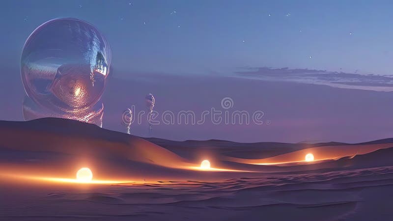 Empty Desert a Night that is Lite Background Stock Illustration ...