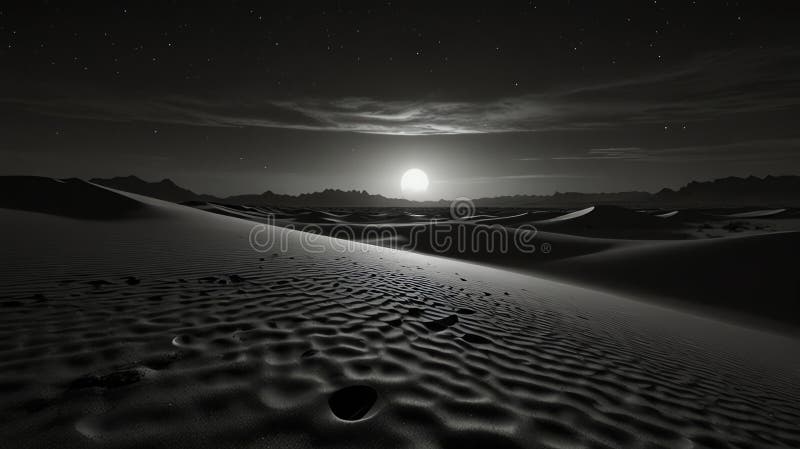 Empty Desert a Night that is Lite Background Stock Illustration ...