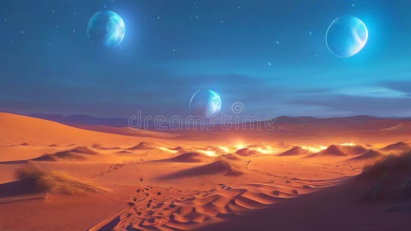 Empty Desert a Night that is Lite Background Stock Illustration ...