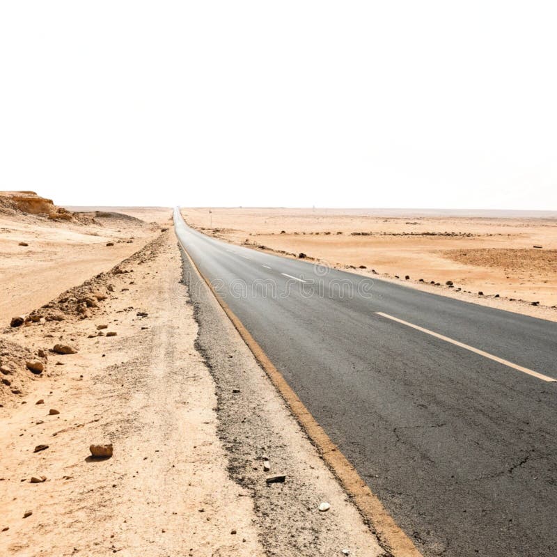 Empty desert road stock illustration. Illustration of scenic - 367992418