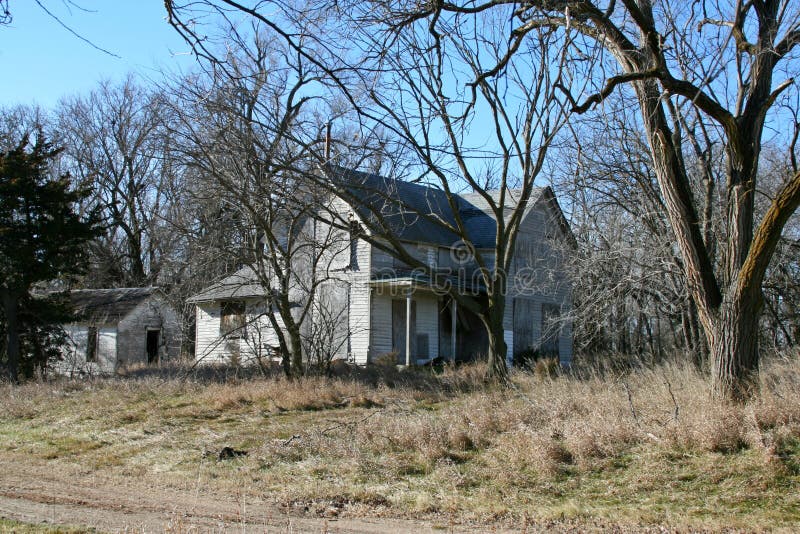 Deserted Farm Home stock image. Image of brush, home - 101590209