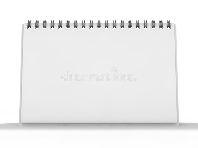 Empty Desk Calendar on Table. Mockup Design Concept Stock Illustration ...