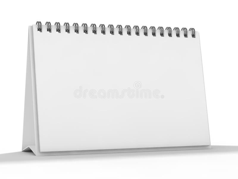Empty Desk Calendar on Table. Mockup Design Concept Stock Illustration ...