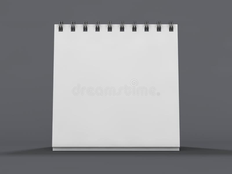 Empty Desk Calendar on Table. Mockup Design Concept Stock Illustration ...