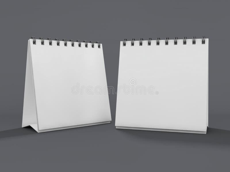 Empty Desk Calendar on Table. Mockup Design Concept Stock Illustration ...