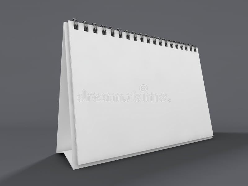 Empty Desk Calendar on Table. Mockup Design Concept Stock Illustration ...