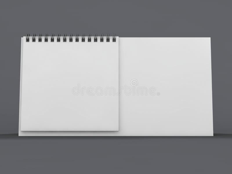 Empty Desk Calendar on Table. Mockup Design Concept Stock Illustration ...