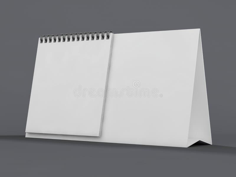 Empty Desk Calendar on Table. Mockup Design Concept Stock Illustration ...