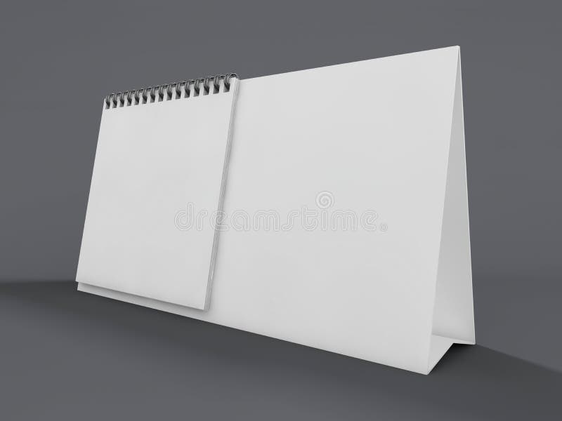 Empty Desk Calendar on Table. Mockup Design Concept Stock Illustration ...