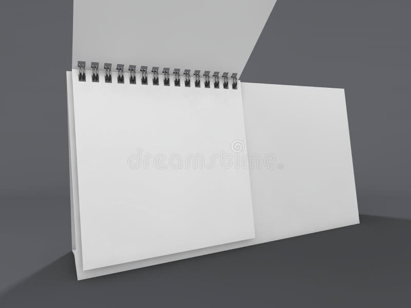 Empty Desk Calendar on Table. Mockup Design Concept Stock Illustration ...