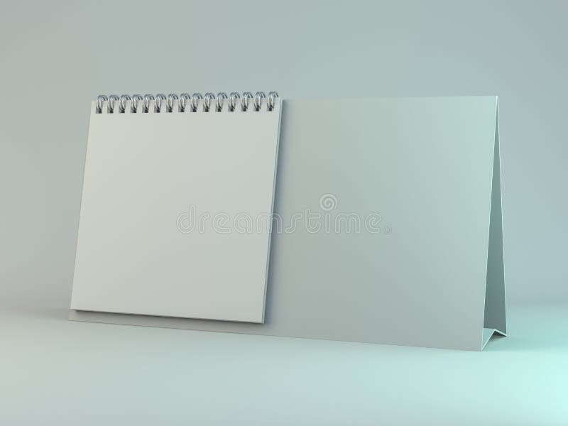Empty Desk Calendar on Table. Mockup Design Concept Stock Illustration ...