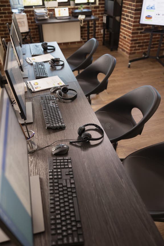 Empty Desks for Client Support Team Stock Photo - Image of empty ...