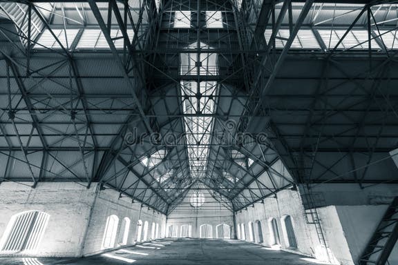 An Empty Desolate Industrial Building Inside Stock Image - Image of ...