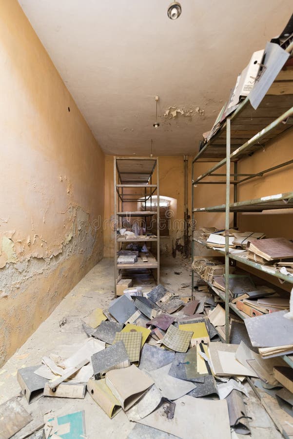 Empty destroyed office stock image. Image of aged, empty - 80593179