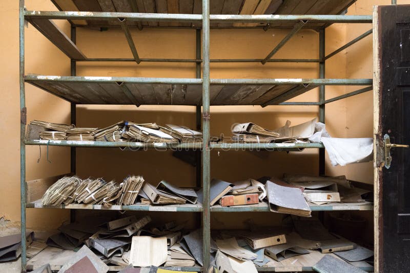 Empty destroyed office stock image. Image of aged, empty - 80593179