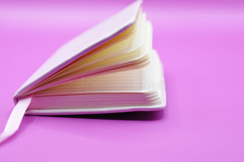 Diary on purple background stock illustration. Illustration of hand ...