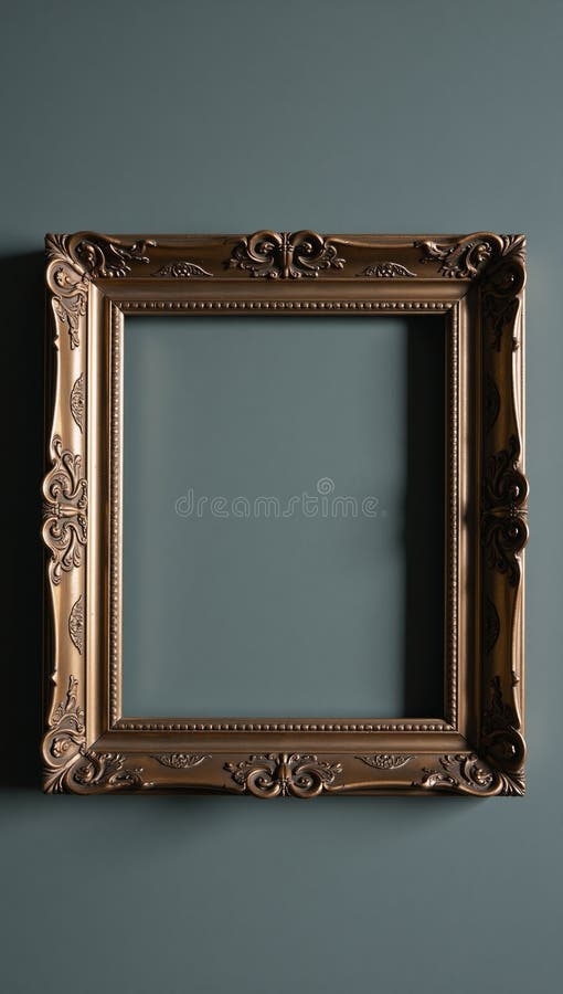 Empty Digital Artwork Portraying a Lone Ornate Picture Frame Awaiting ...