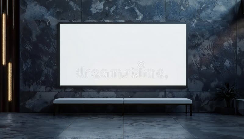 Empty Digital Screen on a Futuristic Wall Stock Illustration ...