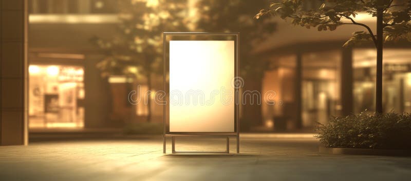 Empty Digital Signage Vertical Promotional Billboard Mockup Blank ...