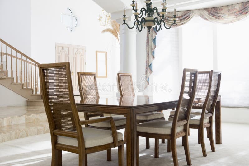 Empty dining room stock image. Image of daytime, stairs - 5687131
