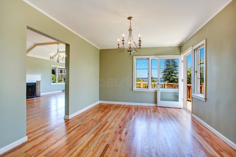 Empty dining room stock photo. Image of window, chandelier - 47577306