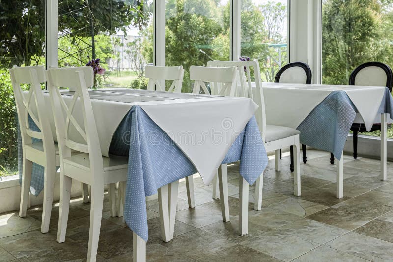 Empty dining table stock photo. Image of background - 220397366