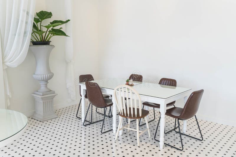 Empty Dining Table Interior Decoration Stock Image - Image of home ...