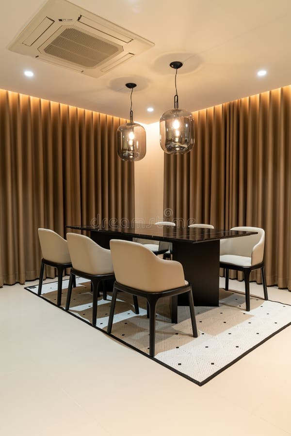 Empty Dining Table Set and Chair Stock Photo - Image of indoor, luxury ...