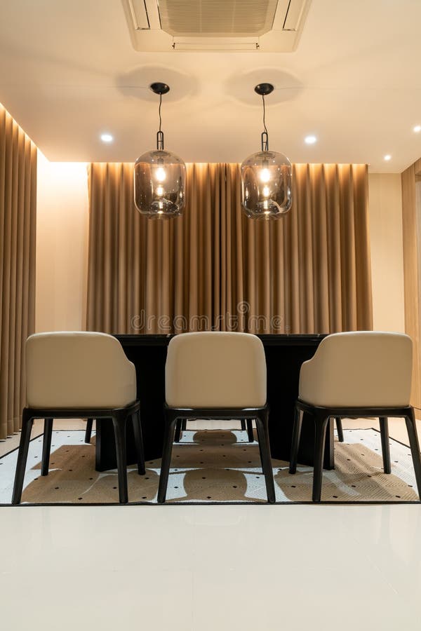 Empty Dining Table Set and Chair Stock Photo - Image of elegance ...