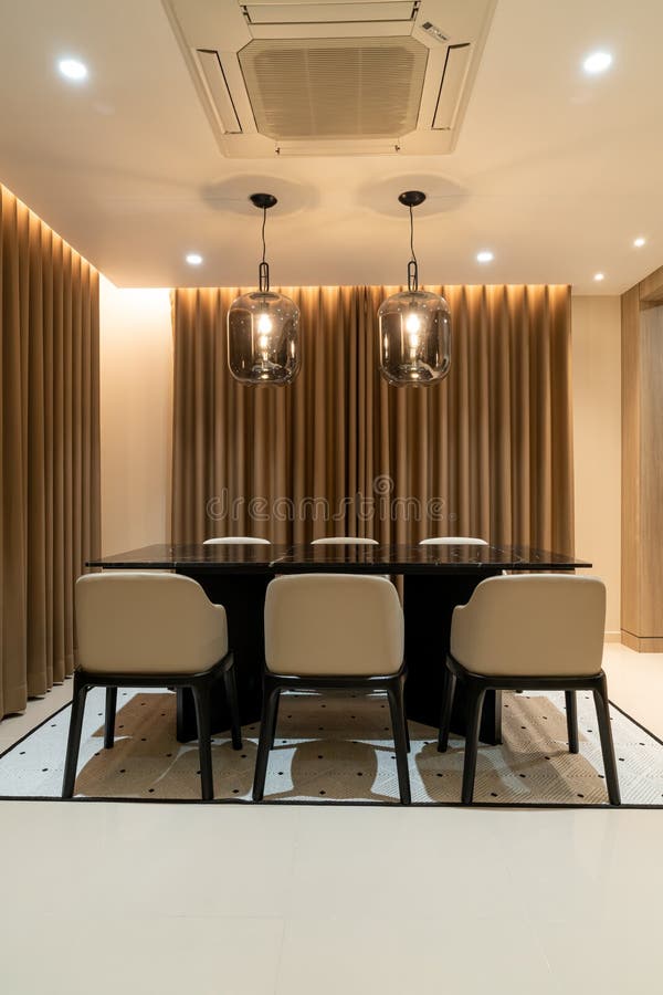 Empty Dining Table Set and Chair Stock Image - Image of indoors, luxury ...