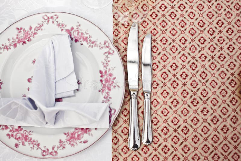 Empty Dinner Plate, Drawing the Knife Set Stock Image - Image of ...