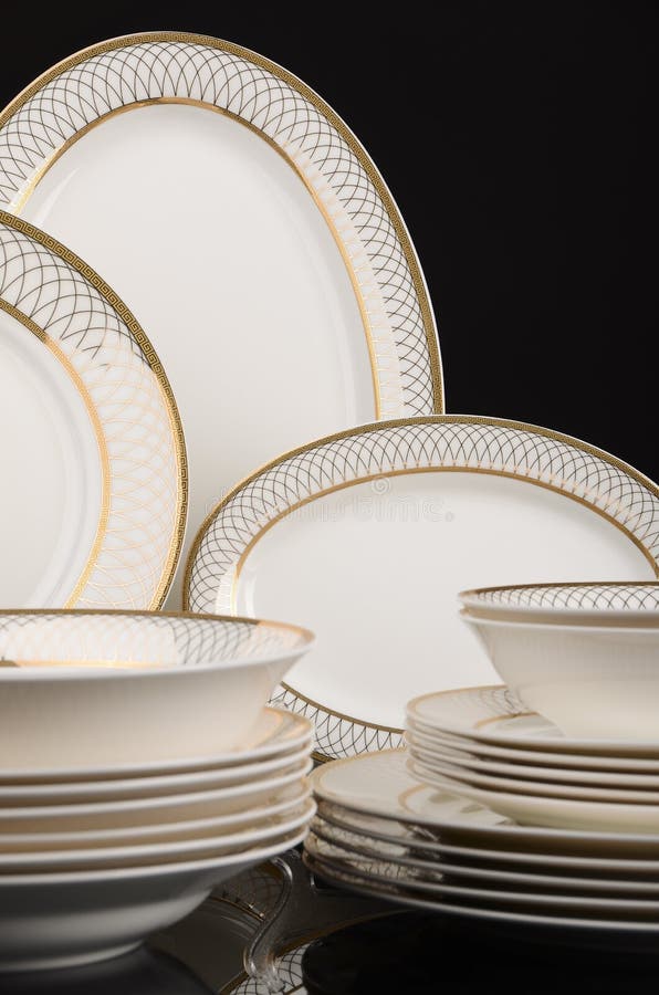 Empty dinner set isolated stock photo. Image of dinner - 87195720