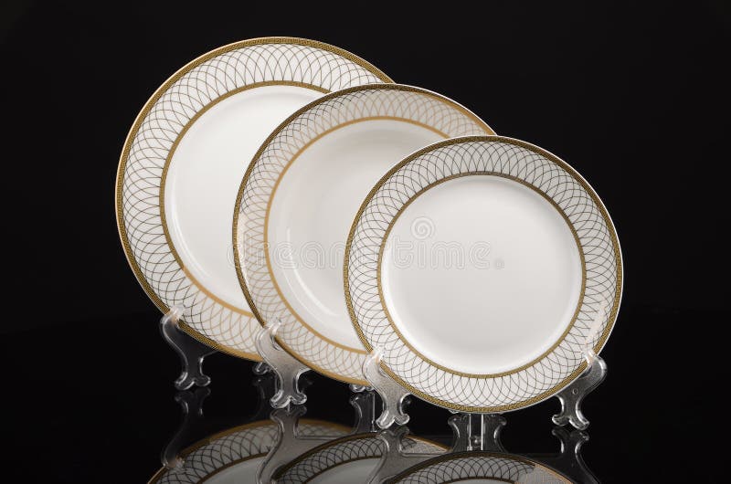 Empty dinner set isolated stock image. Image of breakfast - 87196233