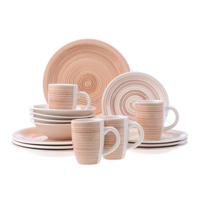 Empty dinner set isolated stock photo. Image of object - 87194808